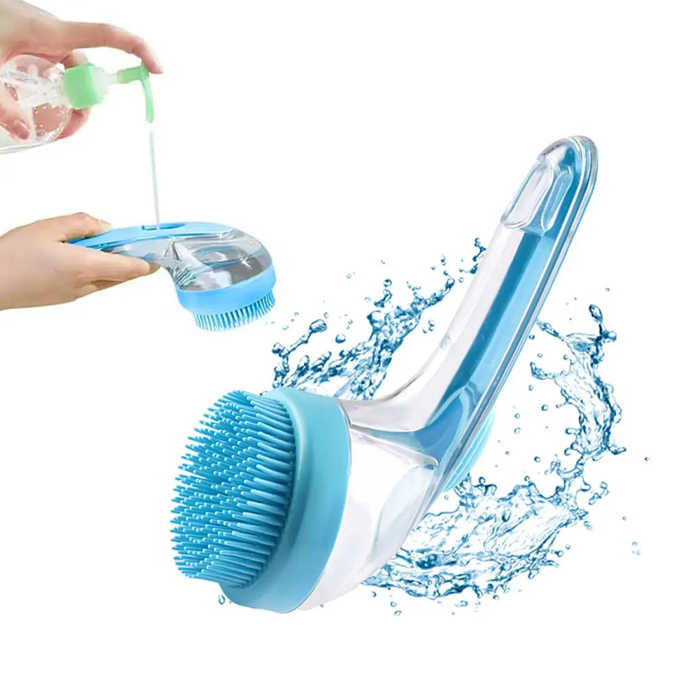 2-in-1 Pet Bath Brush with Integrated Shampoo Dispenser for Dogs and C ...